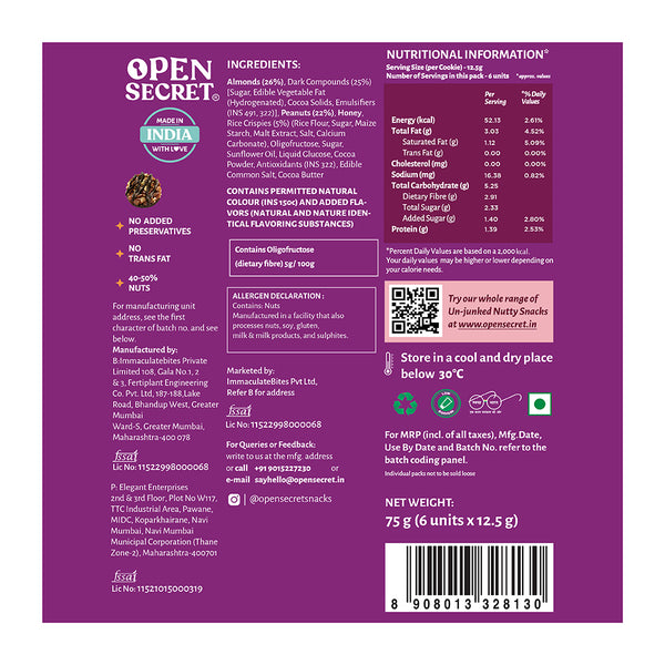 Choco Almond Story Box (x6 Nutty Cookies) – Open Secret